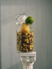 Sinsay - Glass food container with lid and lemon print - clear