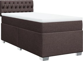 Box spring postel s matrací tmavě hnědá 90x200 cm textil 3285781