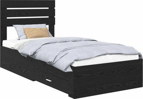 Rám postele se zásuvkou Černý dub 90 x 200 cm Kompozitní dřevo 3411684