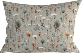 Povlak na polštář z mikrovlákna BOTANIC FIELD 70x90 cm, šedý