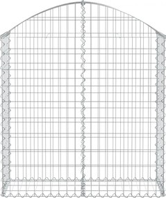 Klenutý gabionový koš 100 x 30 x 100/120 cm pozinkované železo 153425