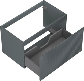 Mexen Rivel, koupelnová skříňka 80 cm, 1 zásuvka, drážkovaná, grafitová matná, 91A20-08047-1-BF66