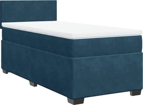 Box spring postel s matrací tmavě modrá 100x200 cm samet 3286232