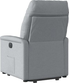 Zvedací polohovací křeslo světle šedé textil 3303032