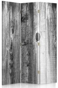 Ozdobný paraván Přírodní dřevo - 110x170 cm, třídílný, obustranný paraván 360°