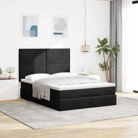 Osmanský rám postele s matracemi černá 140x190cm samet 3313399