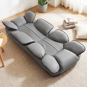 Costway Skládací židle na podlahu s 6 nastavitelným opěradlem 55 x 55-117 x