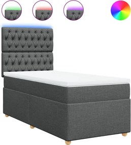 Box spring postel s matrací tmavě šedá 90x200 cm textil 3293471