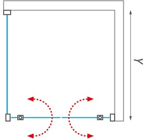 Roth Lega Line čtvercový sprchový kout 100 x 100 x 190 cm brillant intimglass LLDO2/1000_LLB/1000_br_ig Koupelny Bernold