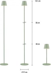 LD 19252-43 LED bateriové svítidlo zelené, stojací a stolní lampa, dotykový stmívač, IP54 pro venkovní použití 3000K - JUST LIGHT