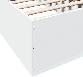 Rám postele bílý 100 x 200 cm kompozitní dřevo 3281049