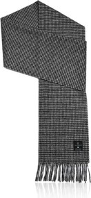 Šála z jehněčí vlny Black and White Dogtooth krátká 150x27 cm - Islander