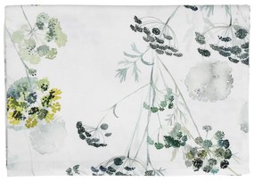 CÔTÉ TABLE Bavlněný ubrus Herbier 160 x 160 cm, bílá barva, textil