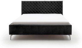 Čalouněná postel oliver s úložným prostorem 160 x 200 cm černá MUZZA