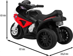 Ramiz BMW S1000 RR Mini dětský motocykl na baterie červený + 3 kolečka + zvuky + LED