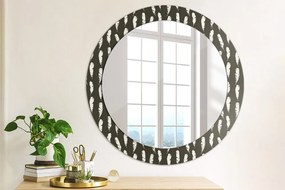 Kulaté dekorativní zrcadlo Peří fi 70 cm