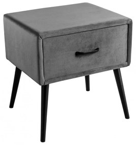 Massive home | Noční stolek Sixties 36 CM tmavě šedý samet 41018