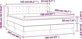 Box spring postel s matrací růžová 160x200 cm samet 3127744