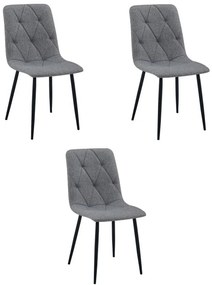 Set tří jídelních židlí LIBRA tmavě šedé / černé nohy (3 ks)