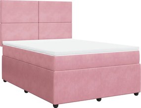 Box spring postel s matrací růžová 160x200 cm samet 3294681