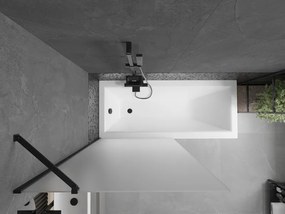 Mexen Next, vanová zástěna 1-křídlová 90 x 150 cm, fixní křídlo, 6 mm námraza sklo, černý profil, 895-090-000-00-30-70