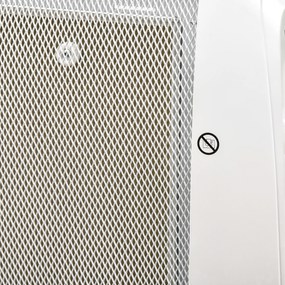 HOMCOM Mika topidlo 1000W/2000W s nastavitelným termostatem, 4 kolečka, 15-20 m², bílá