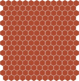 Hisbalit Skleněná mozaika červená Mozaika 172E SATINATO hexagony 2,3x2,6 (33,33x33,33) cm - HEX172ELH