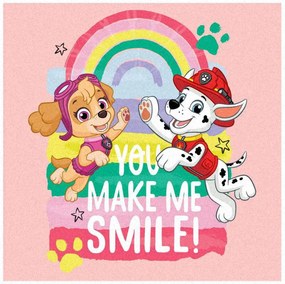 Dětský / dívčí ručník na tvář Tlapková patrola - Paw Patrol - motiv You make me smile! - 100% bavlna - 35 x 35 cm