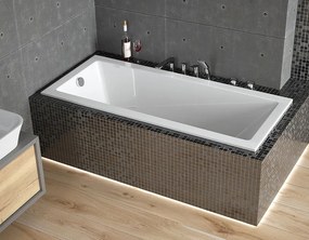 Besco Akrylátová obdélníková vana Modern Slim 140x70 (150,160,170x70, 180x80) Barva: Bílá, Rozměry (cm): 140x70