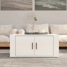 Konferenční stolek bílý s leskem 80x50x36 cm kompozitní dřevo - Default Title