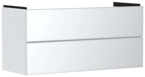 Hansgrohe Xevolos E - Umyvadlová skříňka 118x58x48 cm, 2 zásuvky, matná bílá/metalická bílá 54184320