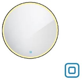 Nimco Zrcadla - Zrcadlo s LED osvětlením, průměr 60 cm, dotykový senzor, matná černá ZPC 28000RV-90