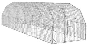 Výběh pro slepice 2,5x10x2,25 m pozinkovaná ocel 3328519