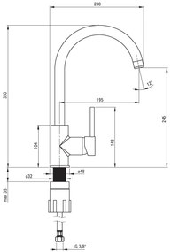 Deante Zorba, granitový dřez 760x440x160 mm Z/O, 3,5" + prostorově úsporný sifon, 1-komorový + Milin baterie, antracitová metalíza, ZQZVT113