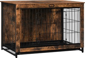 Klec pro psa Vasagle Kalira 98 cm hnědá/černá