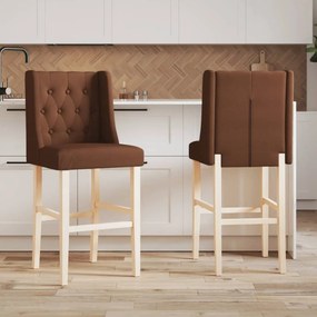 Barové židle 2 ks masivní kaučukové dřevo a textil,  4006224