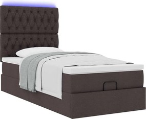 Osmanský rám postele s matrací tmavě šedá 90x190cm textil 3314054