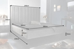 Designová postel Gallia 180 x 200 cm stříbrno-šedá