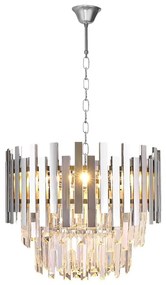Lustr Aspen, 1x křišťálové/chromové kovové stínítko, (fi 45cm), ch