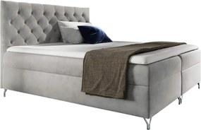 Boxspringová postel, 160x200, světle šedá látka Velvet, GULIETTE + dárek