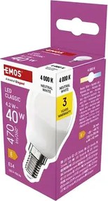 EMOS LED žárovka Mini Globe E14 4,2W / Žárovka / náhrada za 40W / neut