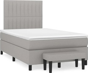 Box spring postel s matrací světle šedá 120 x 200 cm textil 3136741