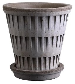 Květináč Pantheon s podmiskou Raw Grey 16 cm Bergs Potter