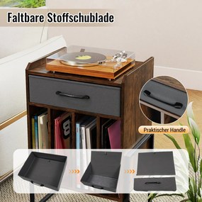 Costway Stojan na gramofonové desky Vinylová police s 4 přihrádkami na 160 alba