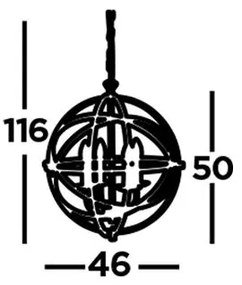 Searchlight 2474-4AB - Lustr na řetězu ORBIT 4xE14/60W/230V mosaz