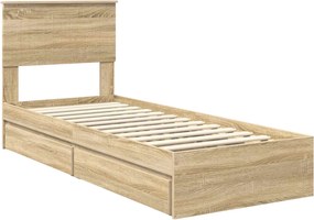 Postel s úložným prostorem se zásuvkou Sonoma dub 75 x 190 cm 3410849