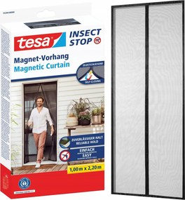 Moskytiéra Magnetická Tesa Síť na dveře s magnety 100 x 220 cm Černá