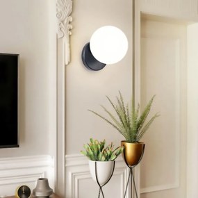 Toolight - Skleněná nástěnná lampa APP949-1W Kinkiet, černá, OSW-03209