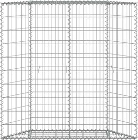 Gabionový vyvýšený záhon trapéz pozinkovaná ocel 100x20x100 cm 145653