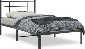 vidaXL Kovový rám postele s čelem 107 x 203 cm [355606] Barva: Černá